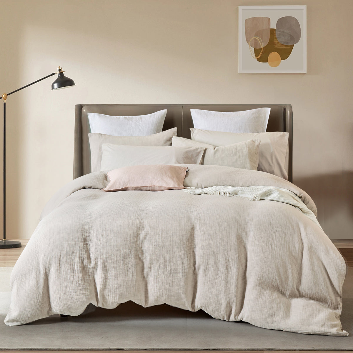 Crinkle Ash Duvet Cover Set